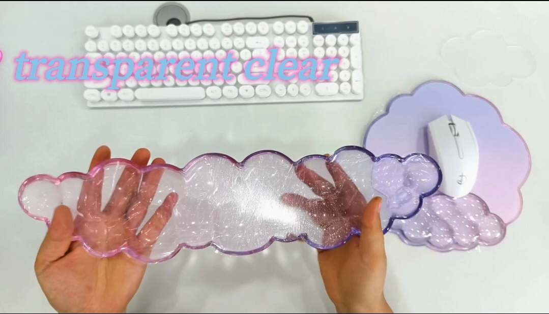 Watch Gradient Cloud Wrist Rest Mouse Pad with Clear Coaster on Amazon Live