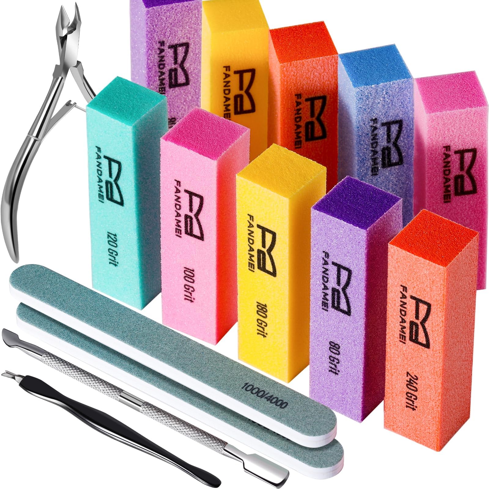 Amazon.com : 12 Pcs Nail Buffer Block for Acrylic and Natural Nails, 4 ...