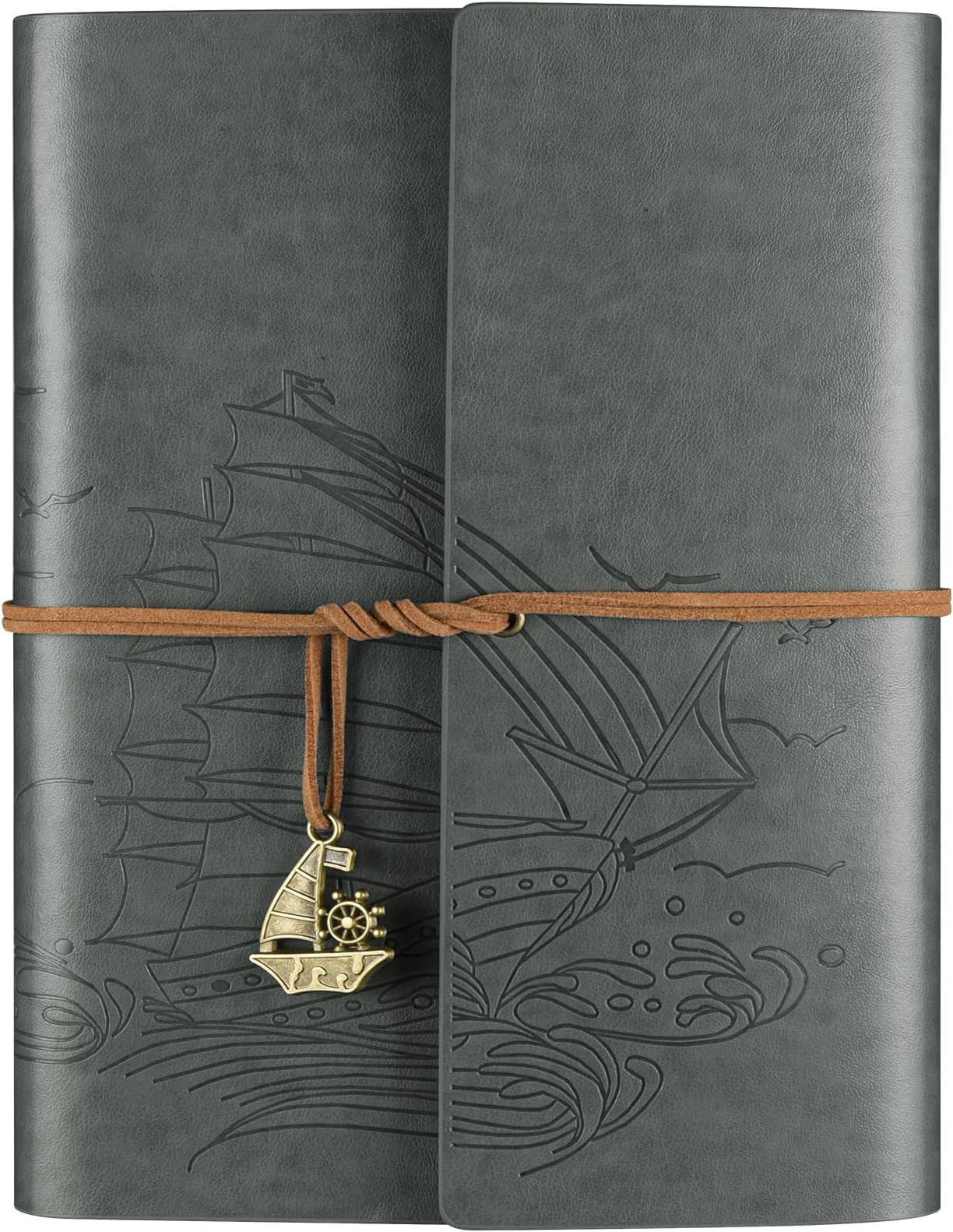Amazon.com : Leather Notebook Journal, Travel Journal with 2 Pockets ...