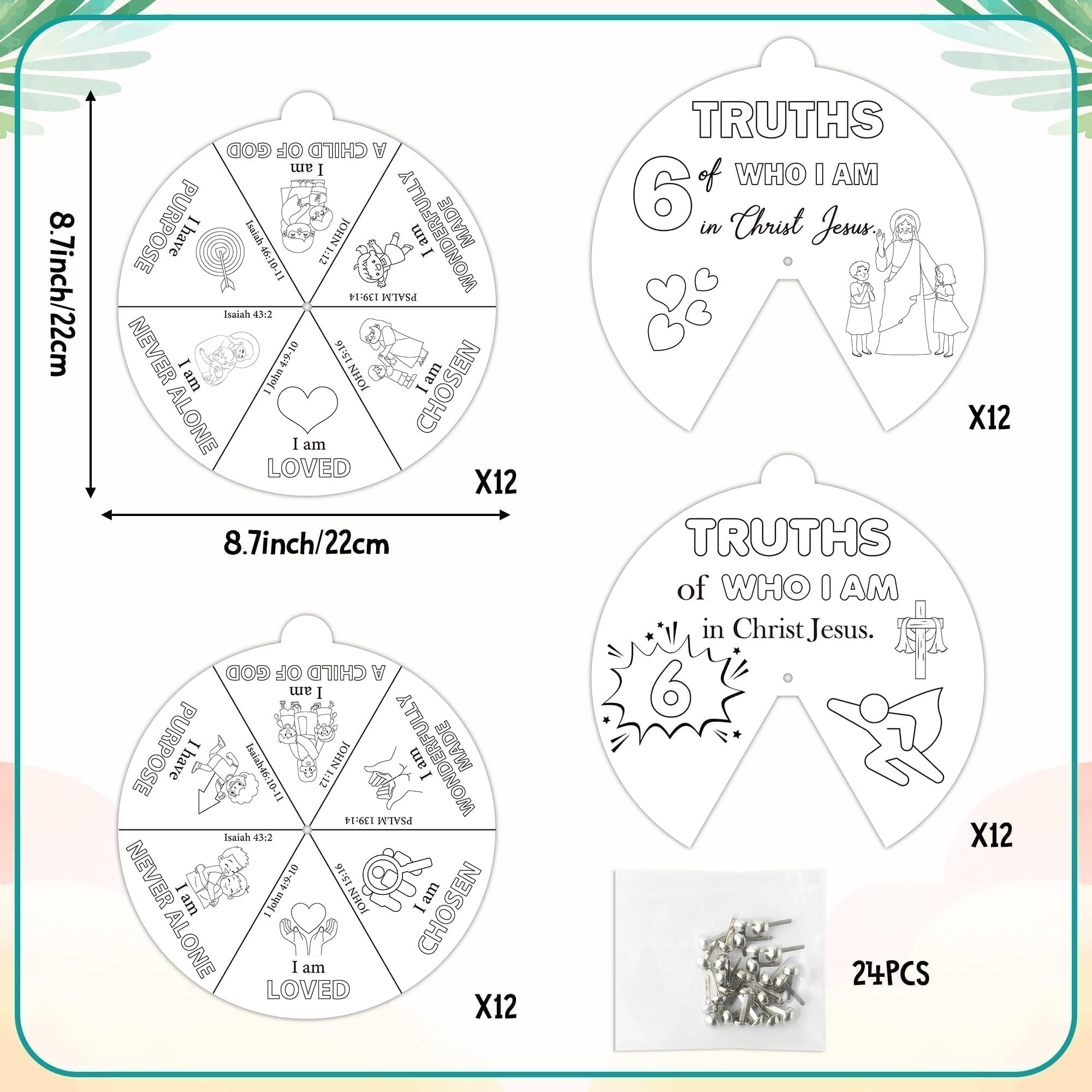 Snapklik.com : Summer Religious Paper Crafts Coloring Wheel, Back To ...