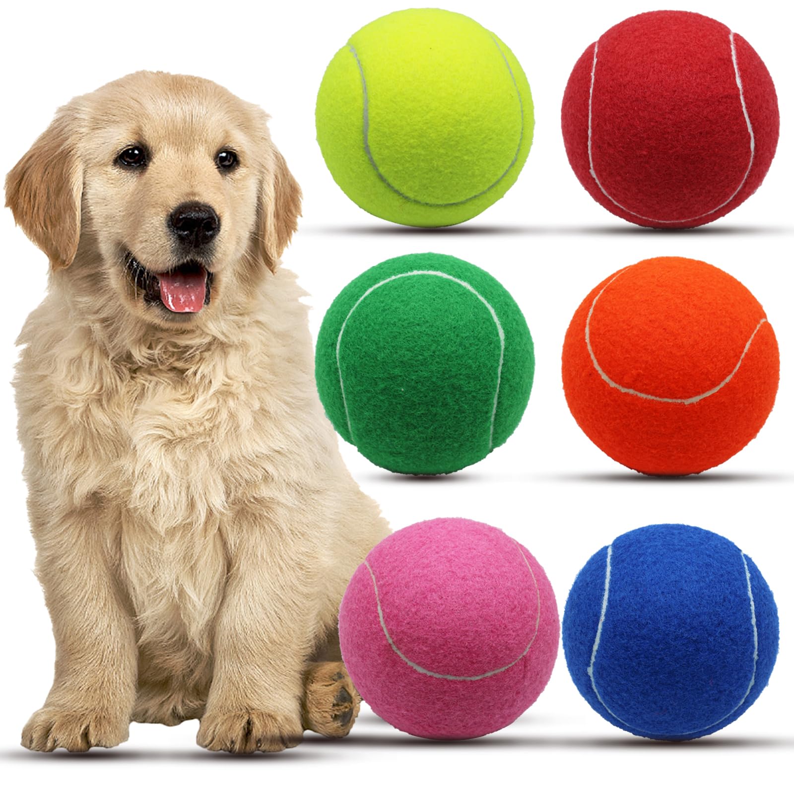 Pet Supplies : Magicorange Tennis Ball Dog Toys，6 Pack 4 inch Oversize ...