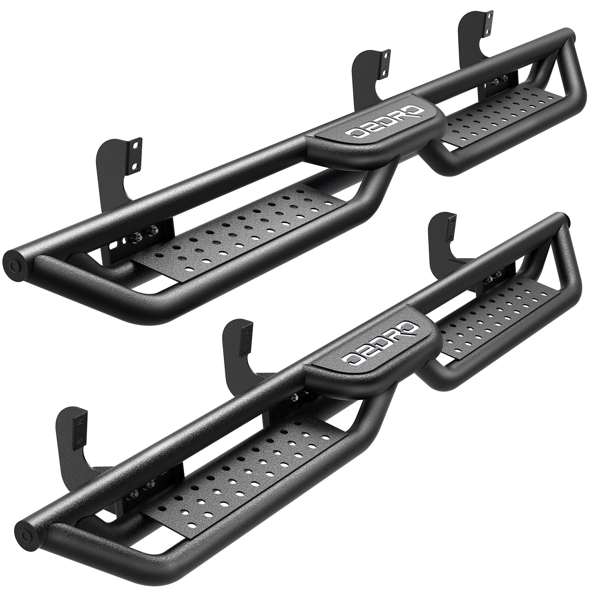 OEDRO Running Boards with Two Stairs Design All-Steel Build, Bolt-on ...