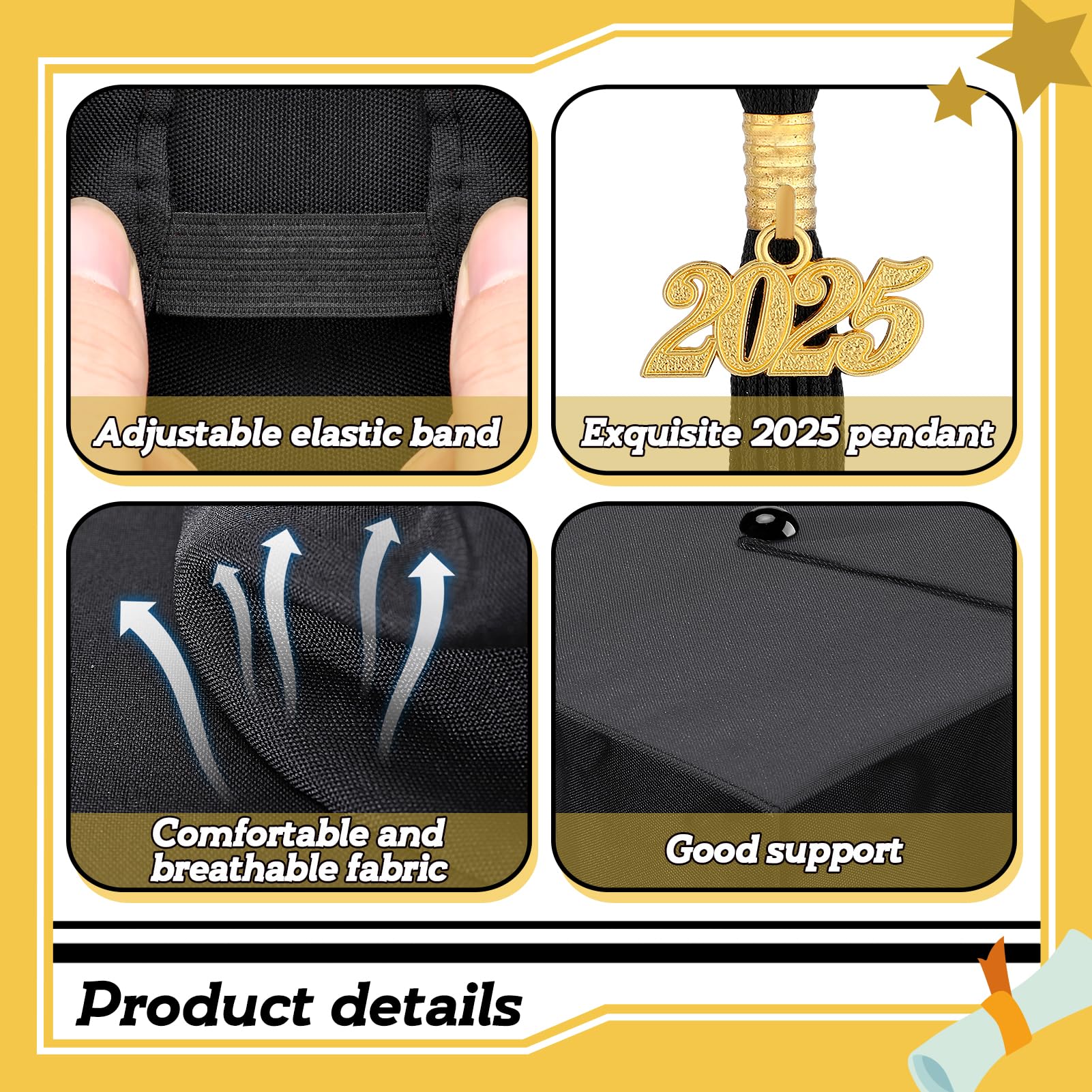 Snapklik.com : Bigmeta 12 Pcs 2025 Preschool Kindergarten Graduation Caps - Adjustable Child ...