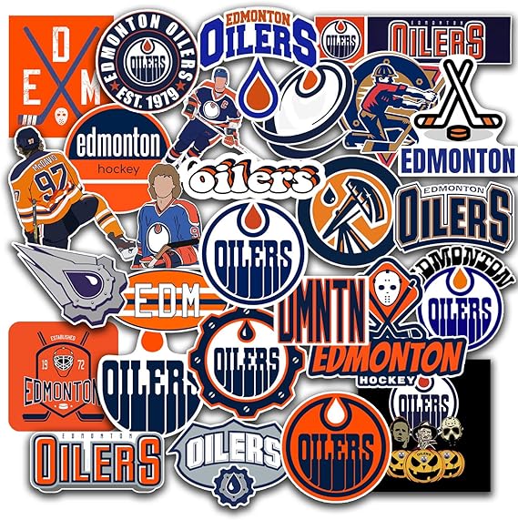 27 PCS Set of Edmonton Vinyl Oilers Stickers Pack Edmonton Decal Oilers ...
