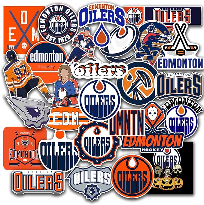 27 PCS Set of Edmonton Vinyl Oilers Stickers Pack Edmonton Decal Oilers ...