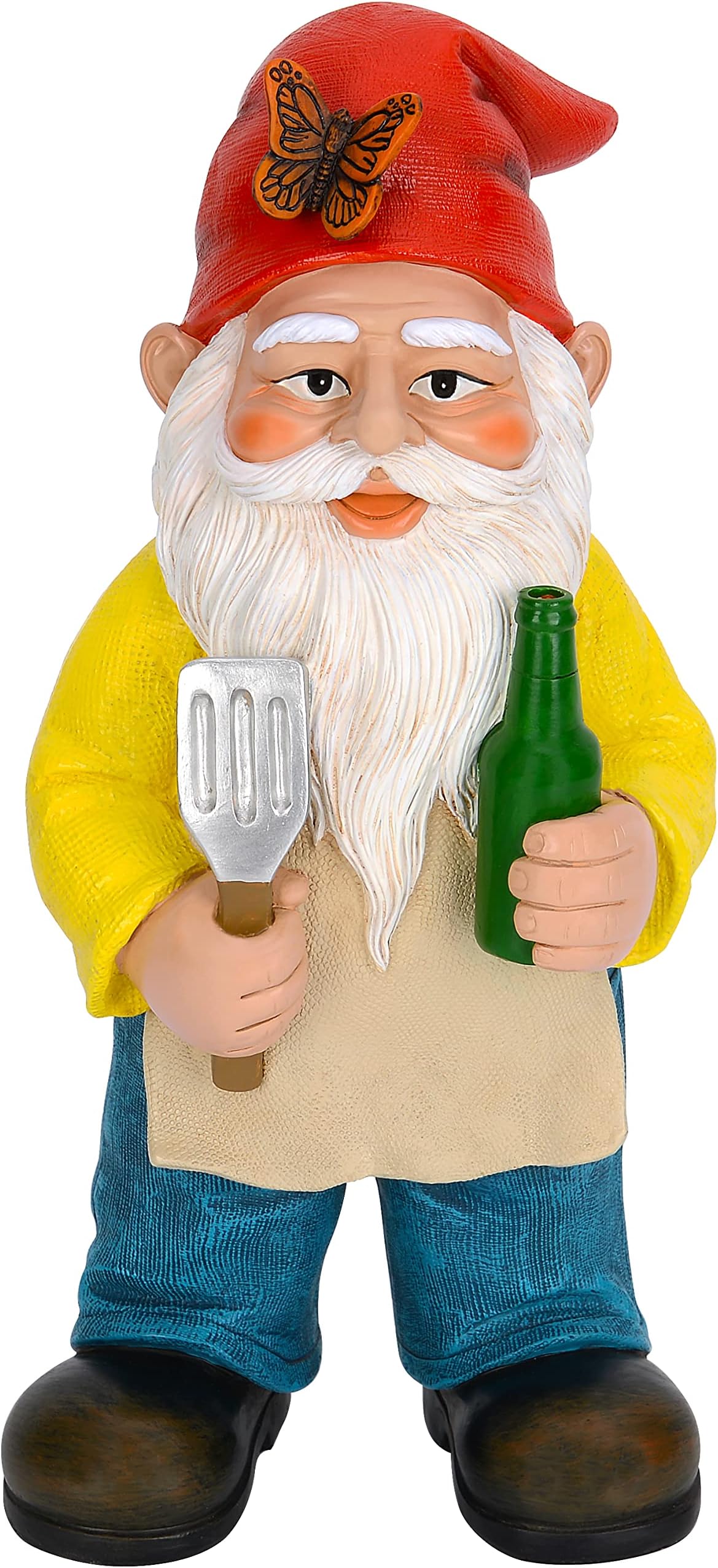 Amazon.com: Mood Lab Garden Gnome - Solar Gnome Statue with Basket of ...