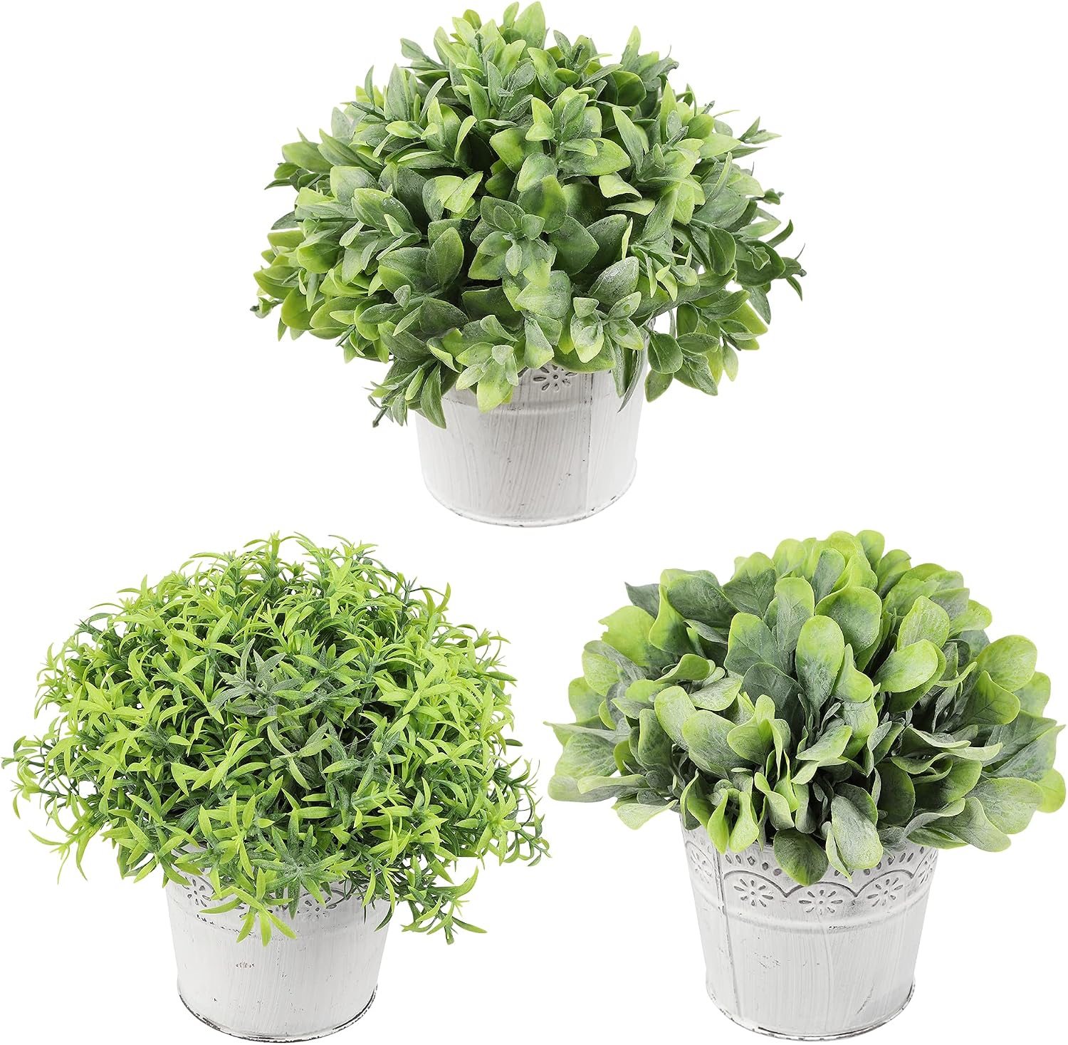 Homcomodar Artificial Potted Plants 3 Pack Realistic Fake Greenery Faux ...