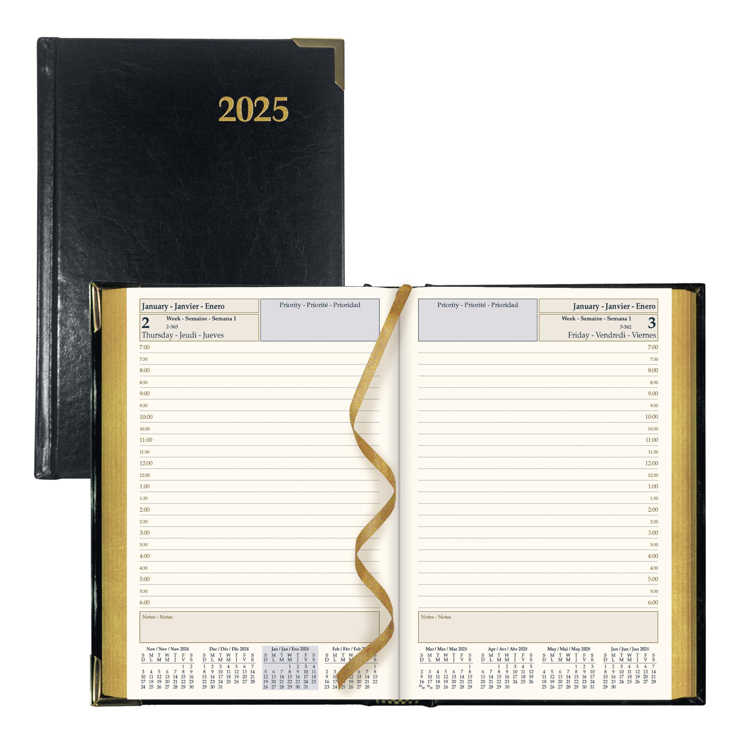Brownline® 2025 Executive Daily Planner, Appointment Book, 12 Months ...