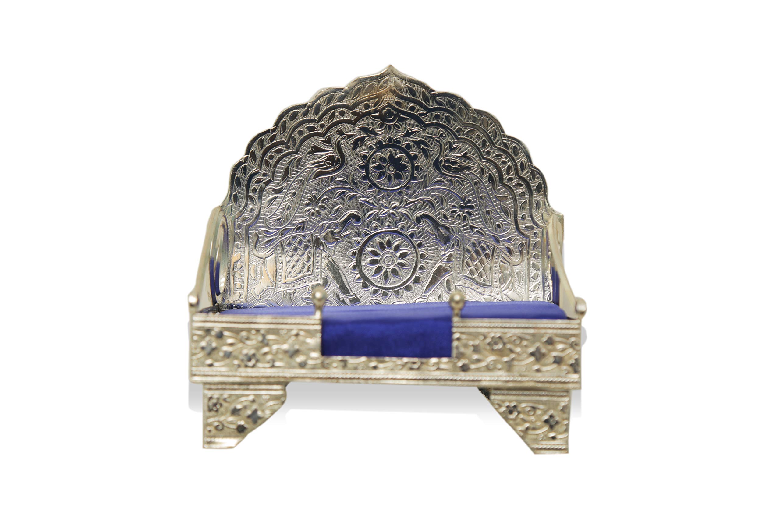 Buy Arya Silver Plated German Silver Coated Bhagwan Singhasan for God ...