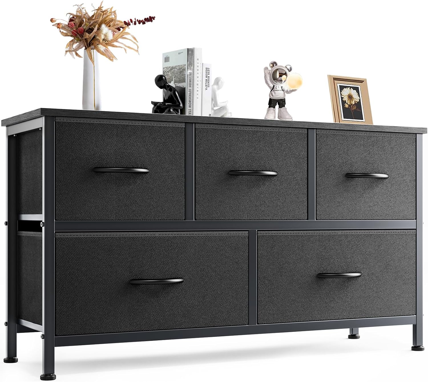 Amazon.com - DUMOS Dresser for Bedroom with 5 Fabric Drawers, Small ...