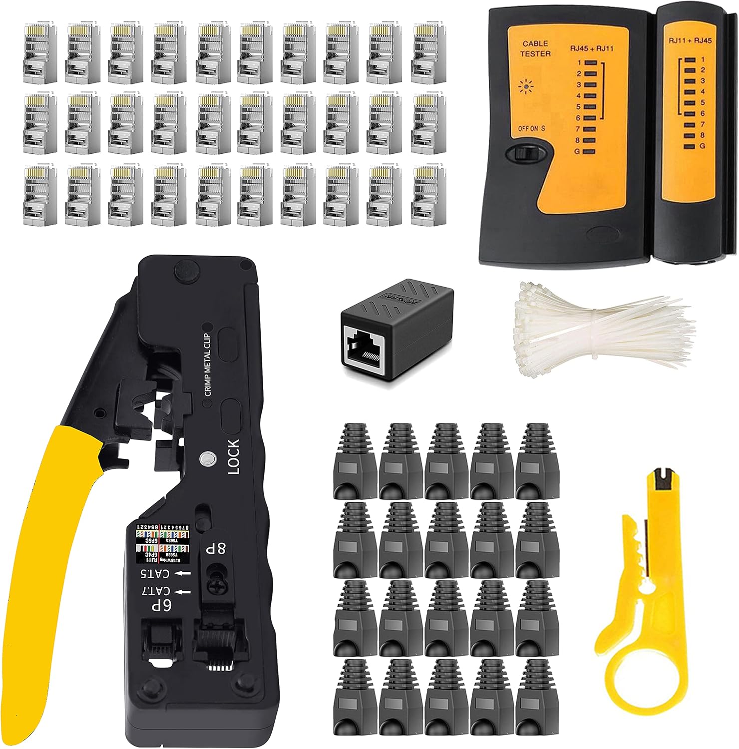 LUBEIN Pinza Crimpatrice RJ45 Strumenti Kit di Rete Professionaliper ...