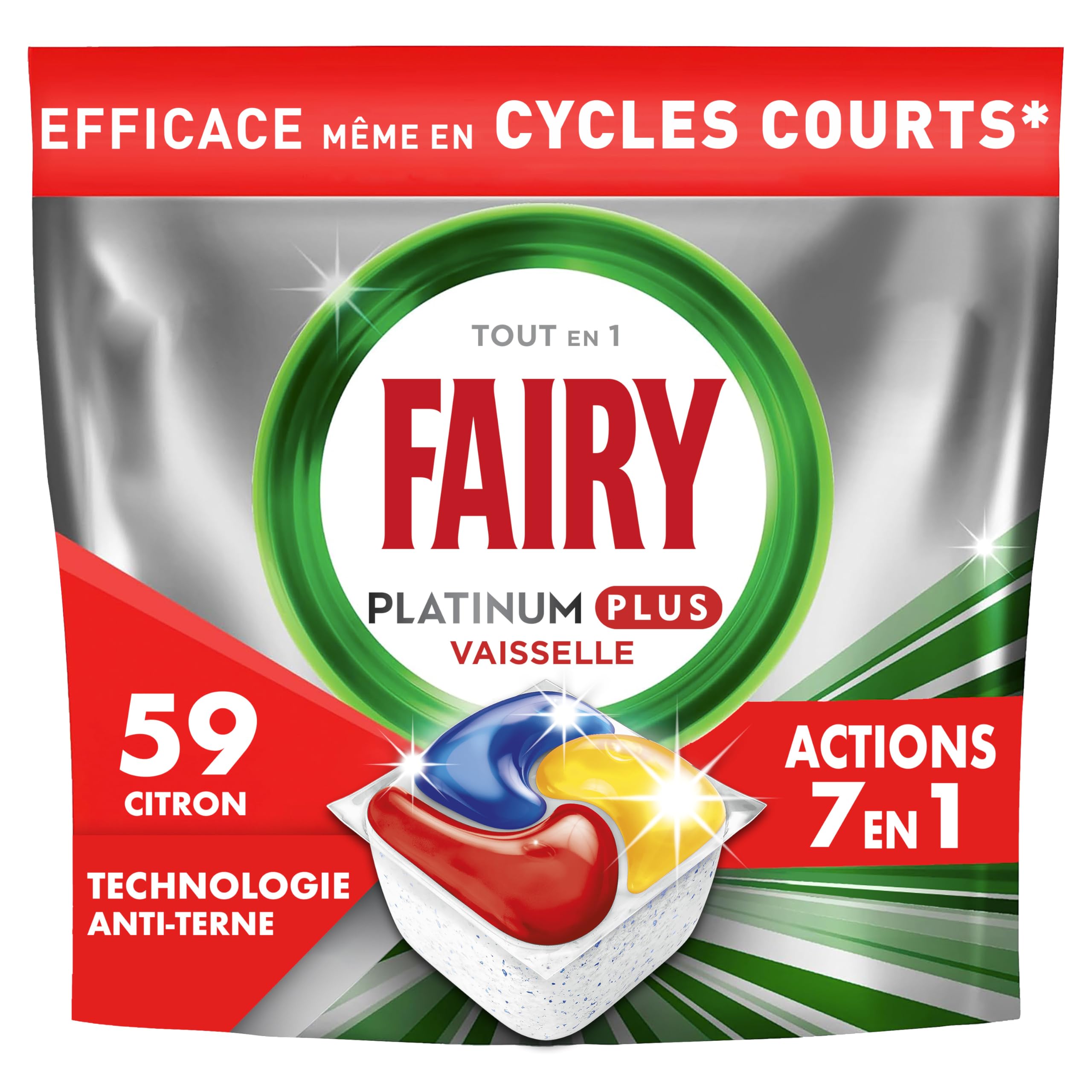 Fairy Platinum Plus Tout-en-1 Pastilles Lave-Vaisselle, 59 Capsules ...