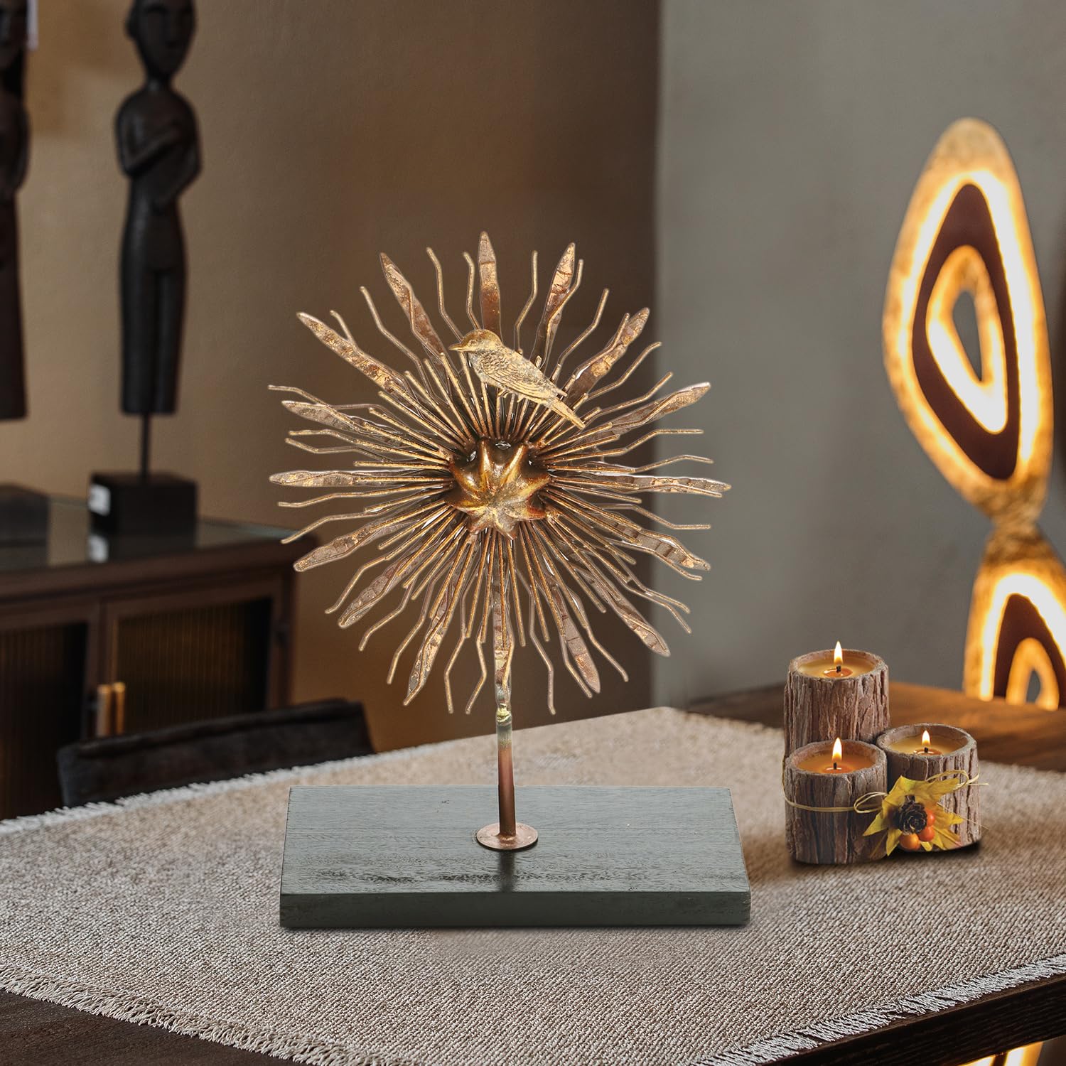 Cocovey Homes Abstract Home Decor Metal Copper Finish Flower Shape ...
