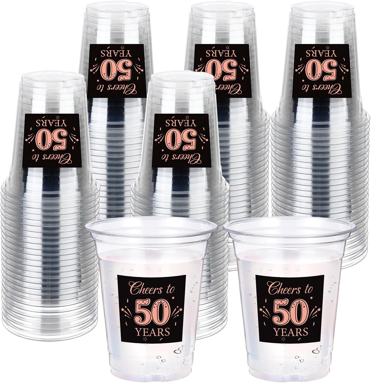 Amazon.com: FoldTier 50 Pcs Science Cups 12 oz Disposable Plastic Cups ...