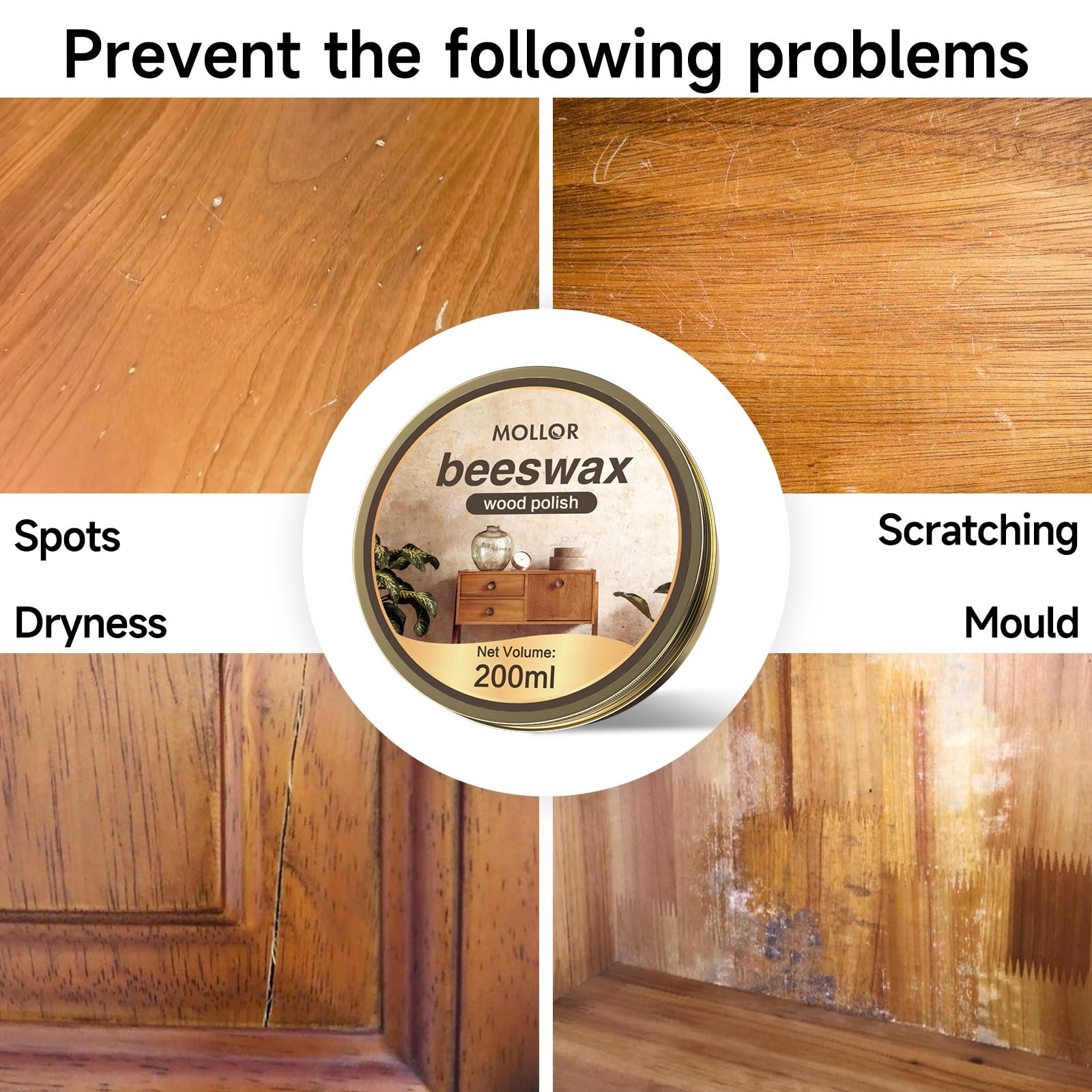 Snapklik.com : Mollor Beeswax Furniture Polish, Cabinet And Table ...