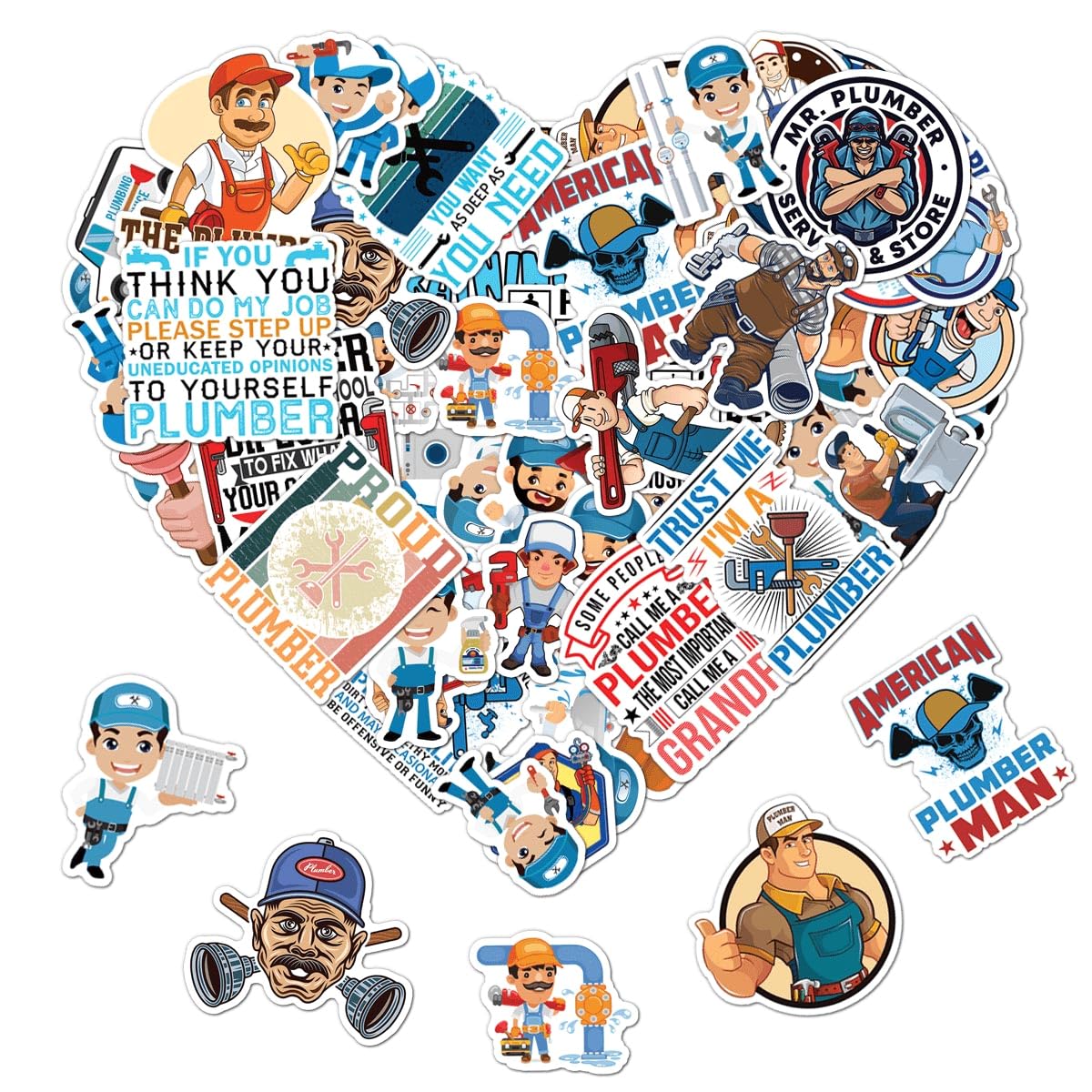 Amazon.com: 50 Pack Pcs Funny Plumber Stickers for Water Bottles ...