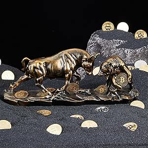 Amazon.com: AETVRNI Wall Street Bull and Bear Statue-Bull and Bear Statue,Resin Abstract ...