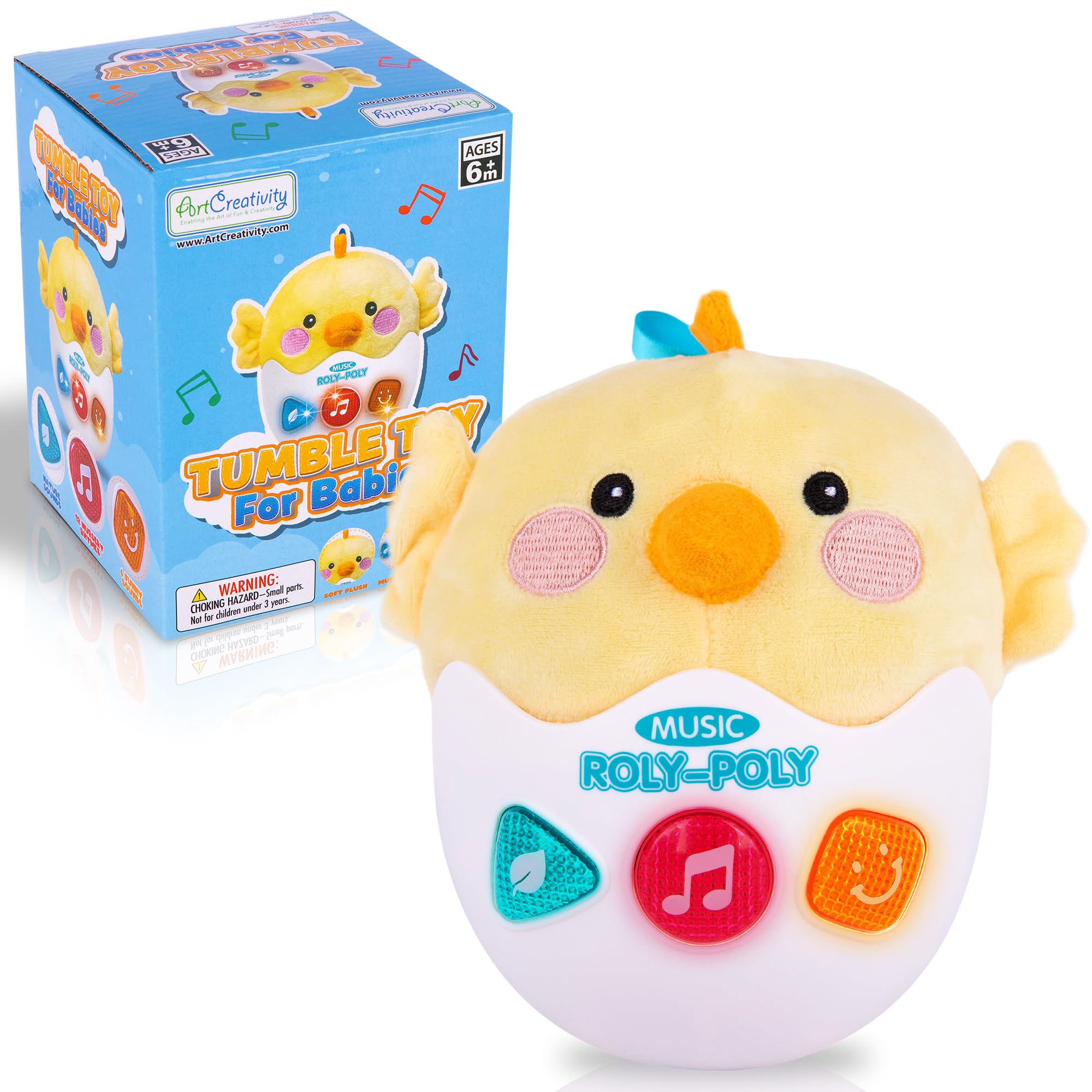 Amazon.com: ArtCreativity Light Up Tummy Time Wobble Toy - Cute Baby ...