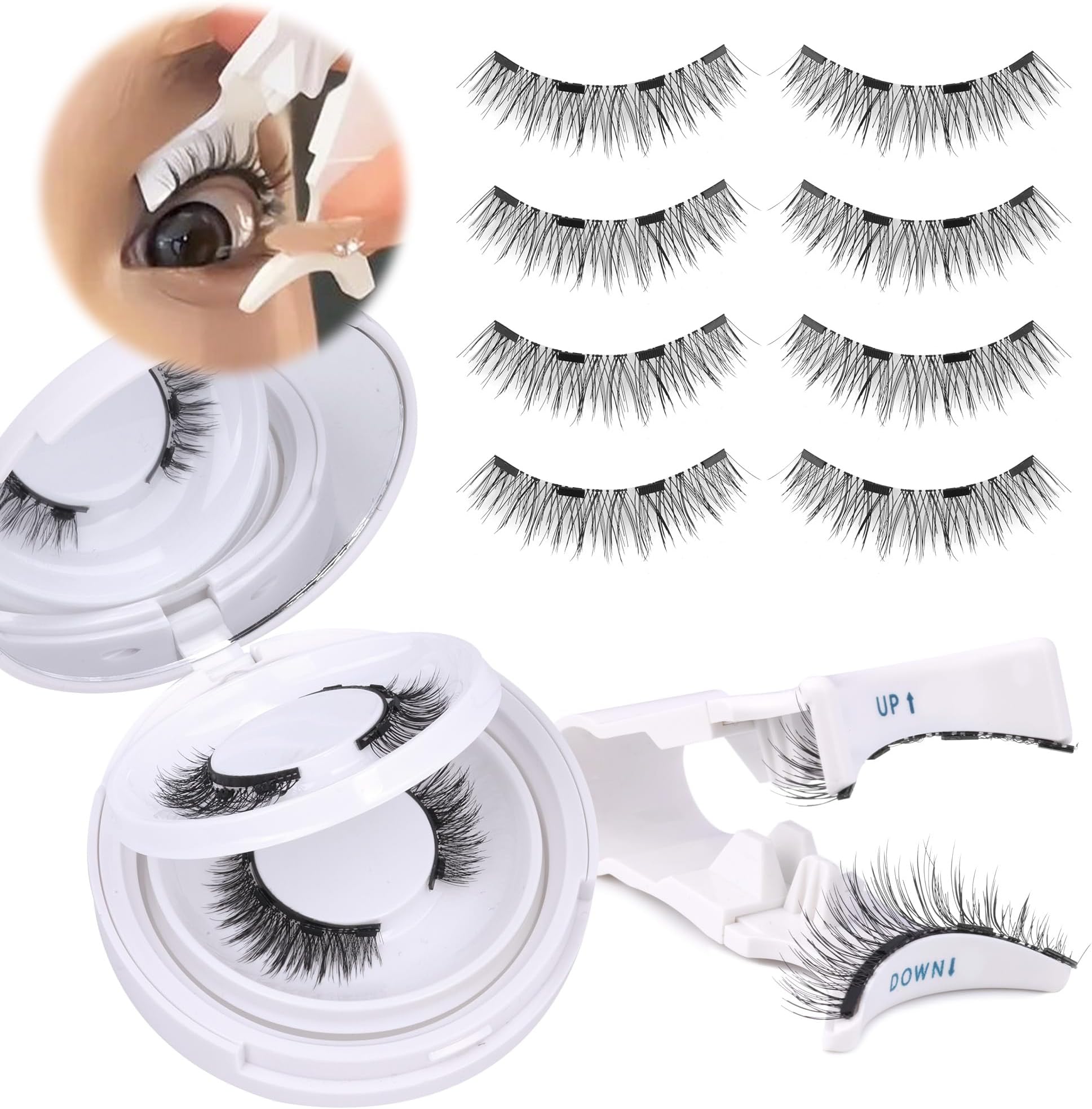 Amazon.com: Icysug Magnetic Eyelashes with Applicator Fake lash 3D C ...