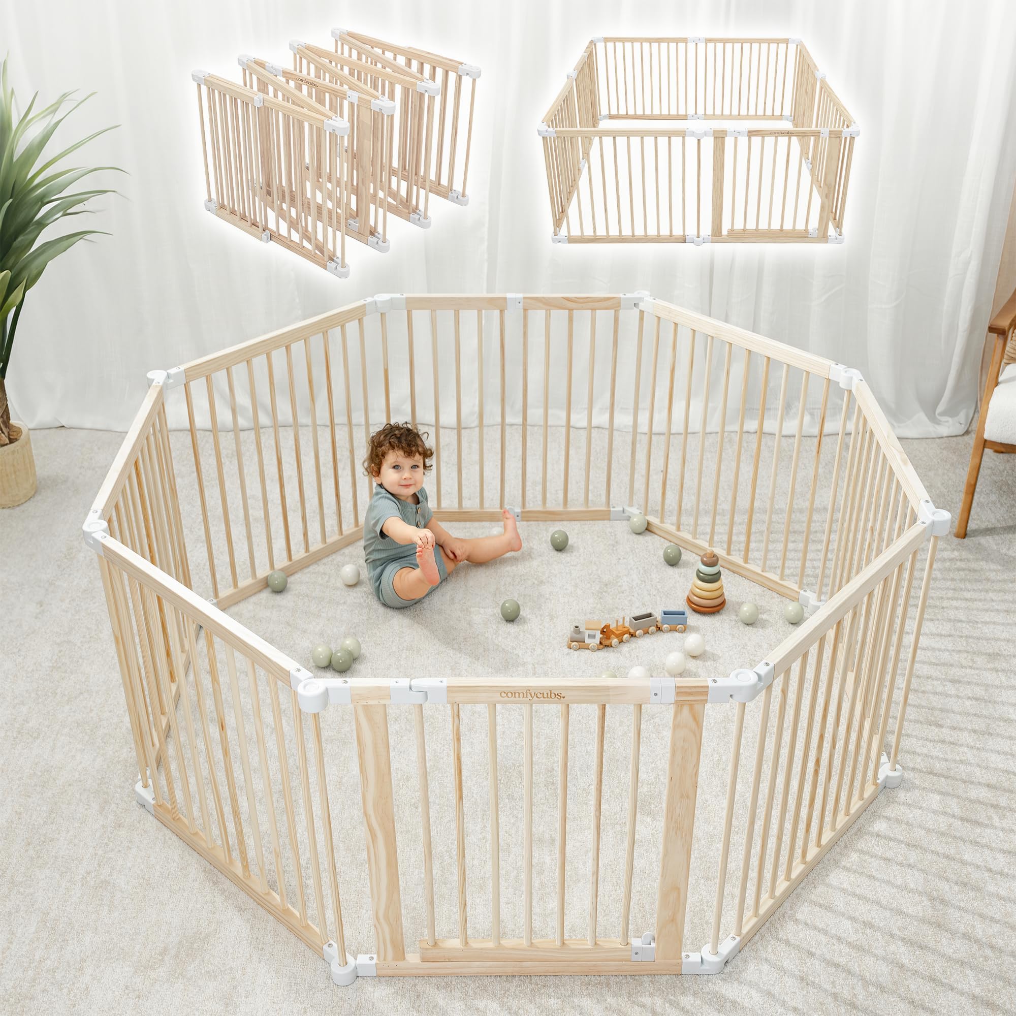 Amazon.com : Baby Playpen & Baby Gate for Toddler and Babies, Foldable ...