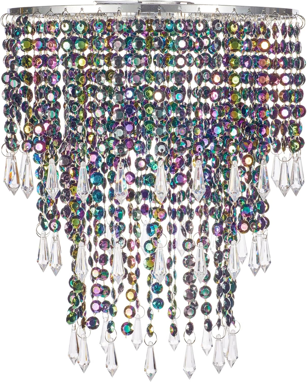 Waneway Acrylic Chandelier Shade, Ceiling Light Shade Beaded Pendant ...