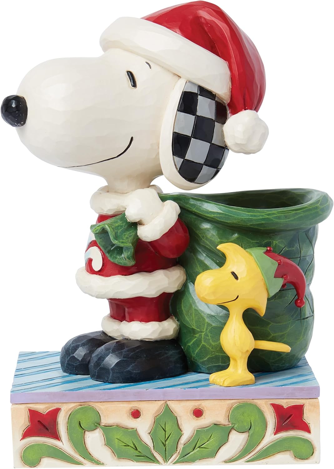 Amazon.com: Enesco Peanuts by Jim Shore Santa Snoopy and Elf Woodstock ...