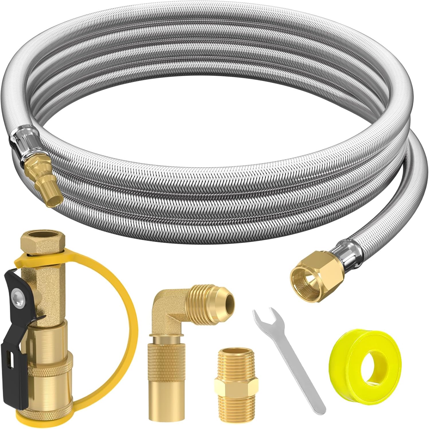 Amazon.com : MEFUN 12FT RV Quick Connect Propane Hose with 1/4" Safety ...