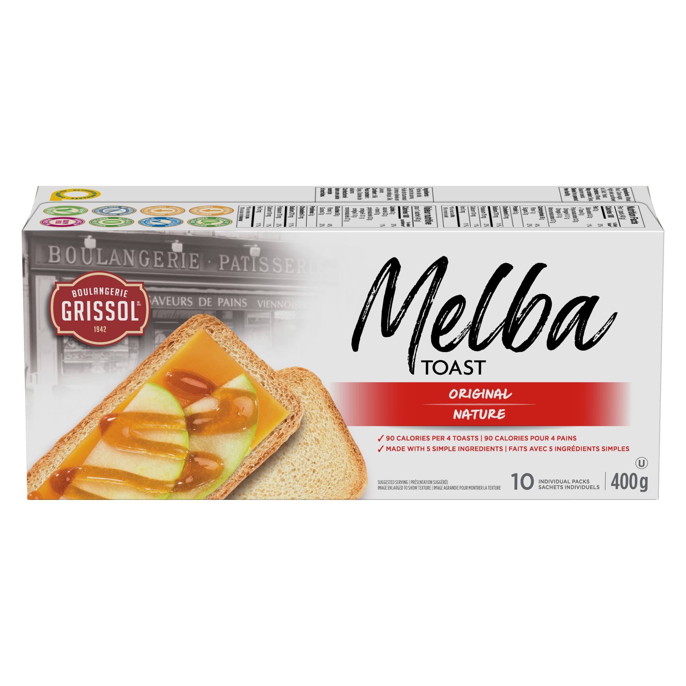 Boulangerie Grissol Melba Toast, Original - Savoury, Light and Crispy ...
