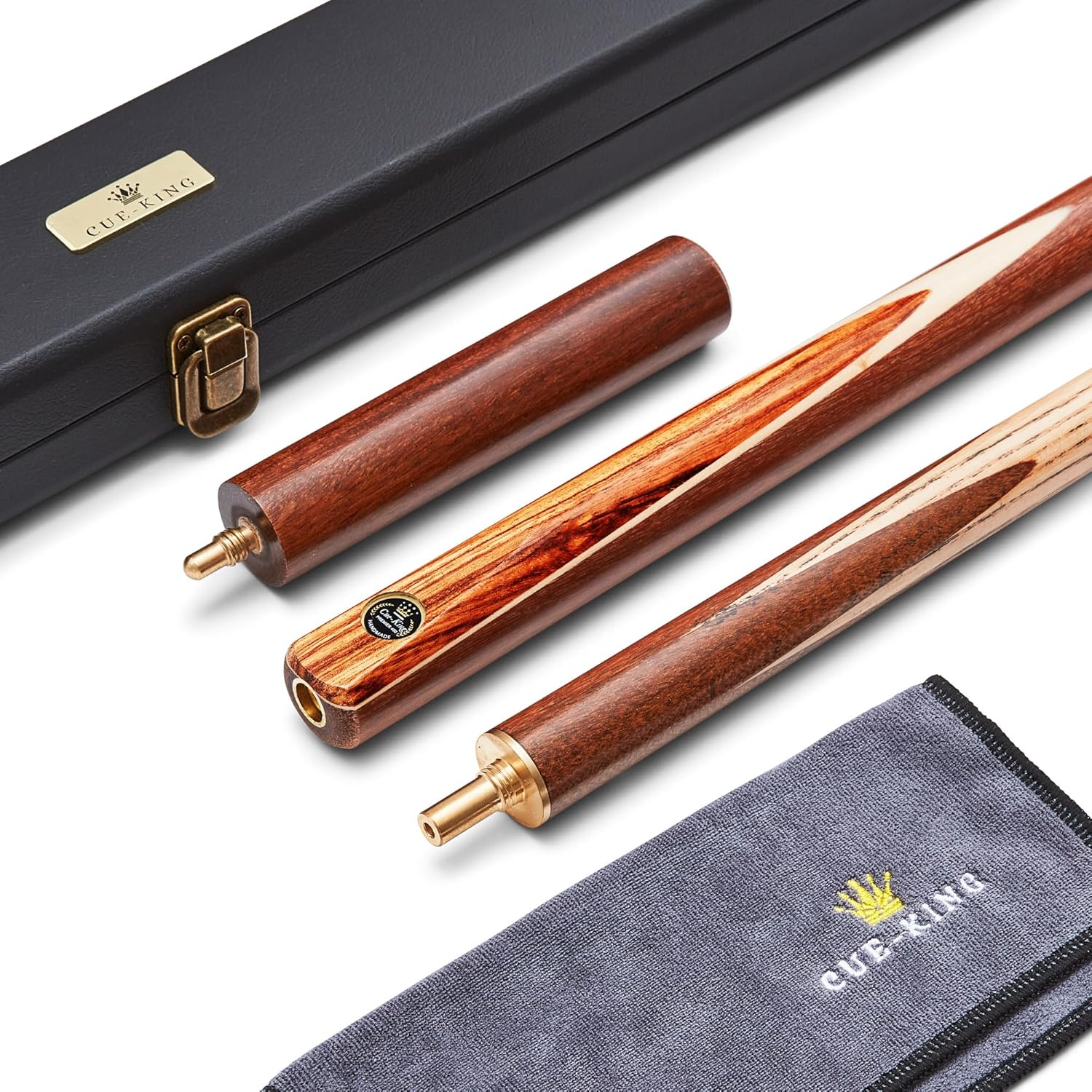 Cue-King Pool Cue Premier 400, Snooker Cue, Handmade 57" 18oz 3/4 Jointed with Case, Zebra Wood ...