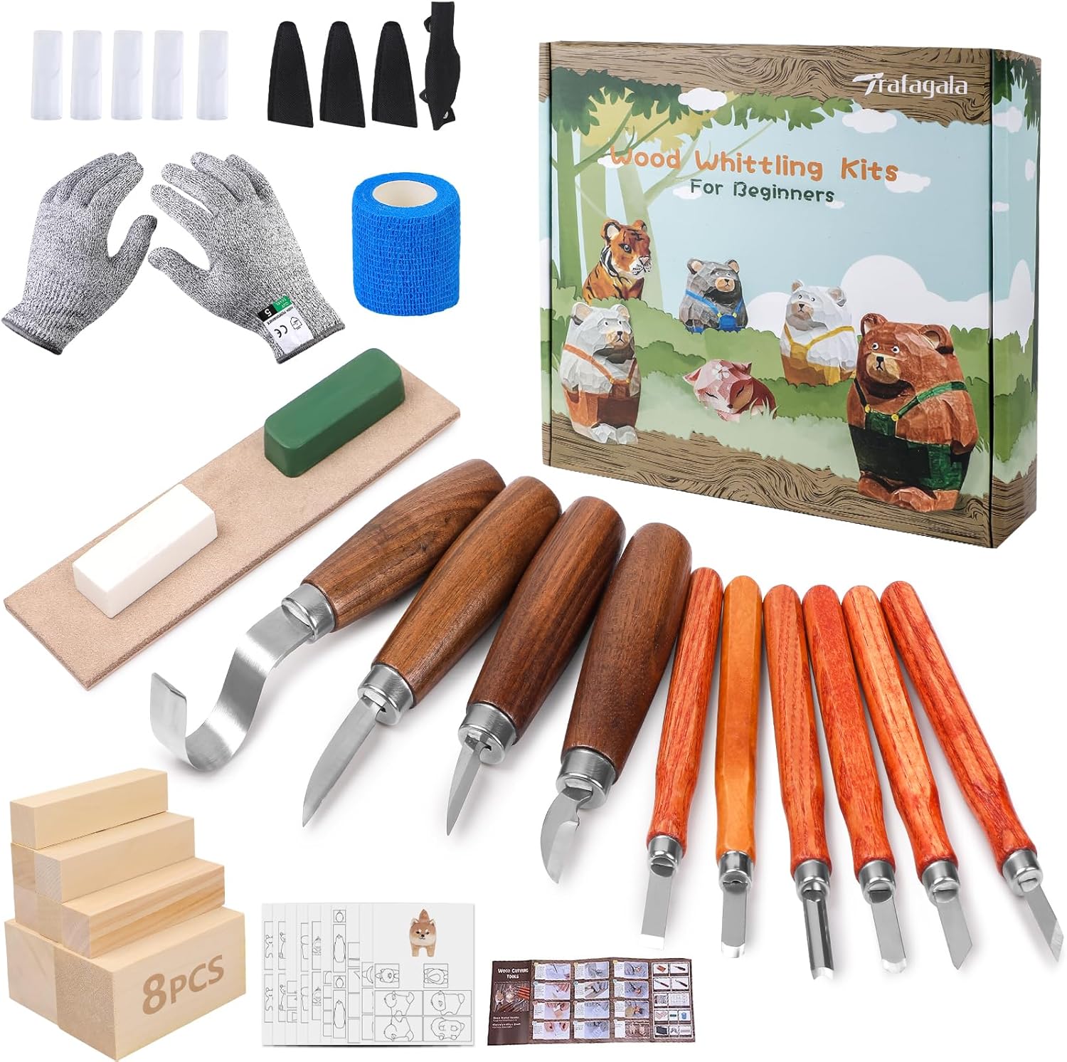 Amazon.com: Wood Carving Kit 4pcs Whittling Knife and 5pcs K2 Carbon ...