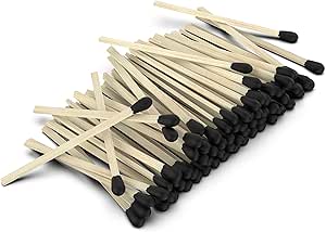 Amazon.com: ZIKANI Black Tip Fancy Matches 4 Inch Match Refill and ...