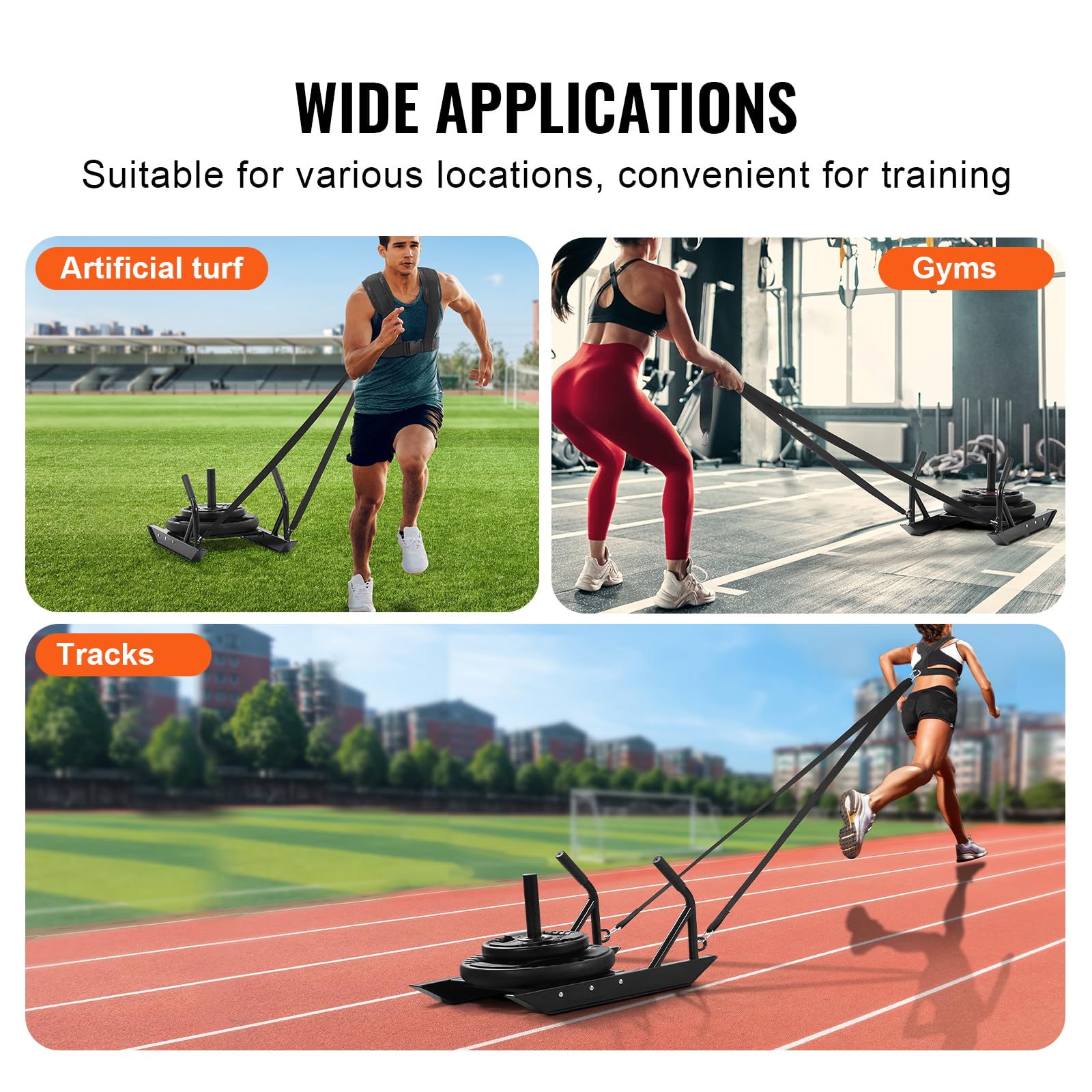 Adjustable Weight Sled Max 200lbs Weight Training Pull Sled – Metal ...