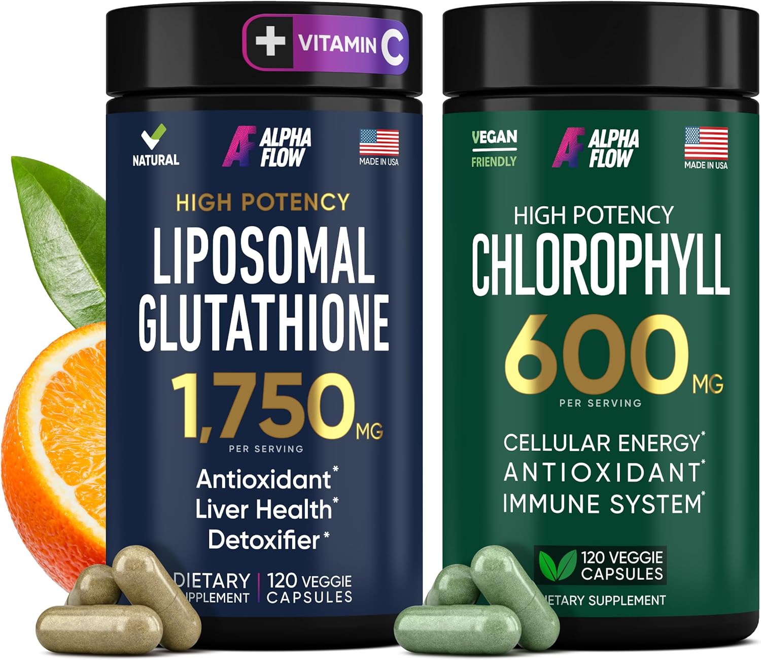 Amazon.com: Alpha Flow (Bundle) Liposomal Glutathione 1100mg ...