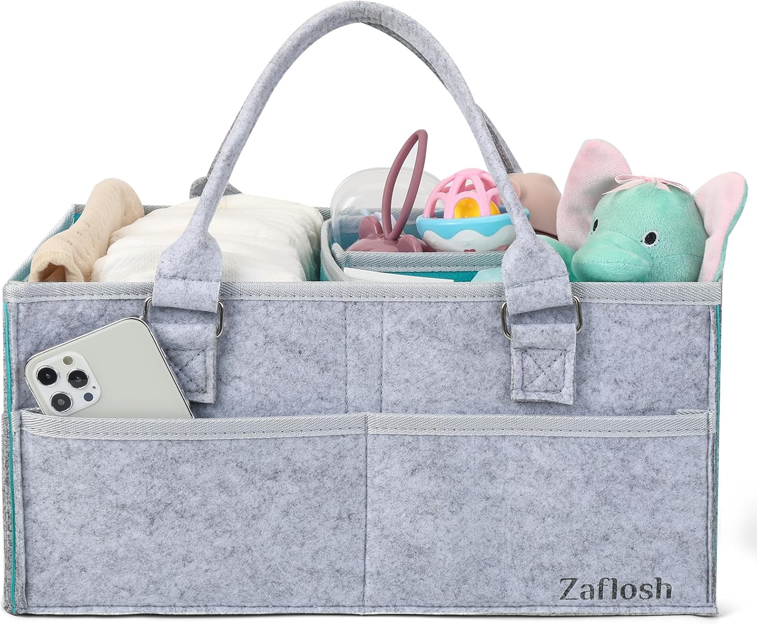 Amazon.com: Zaflosh Baby Diaper Caddy Organizer, Large Size Diaper ...
