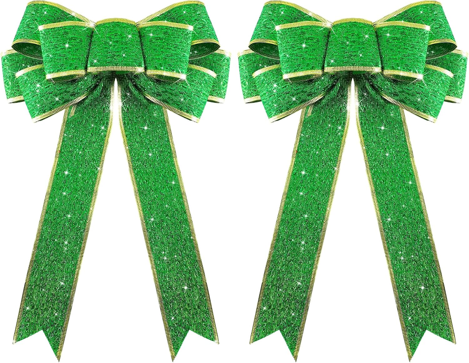 Amazon.com: 2pcs St Patricks' Day Glitter Bow for Wreath - 13 x 9.5in ...