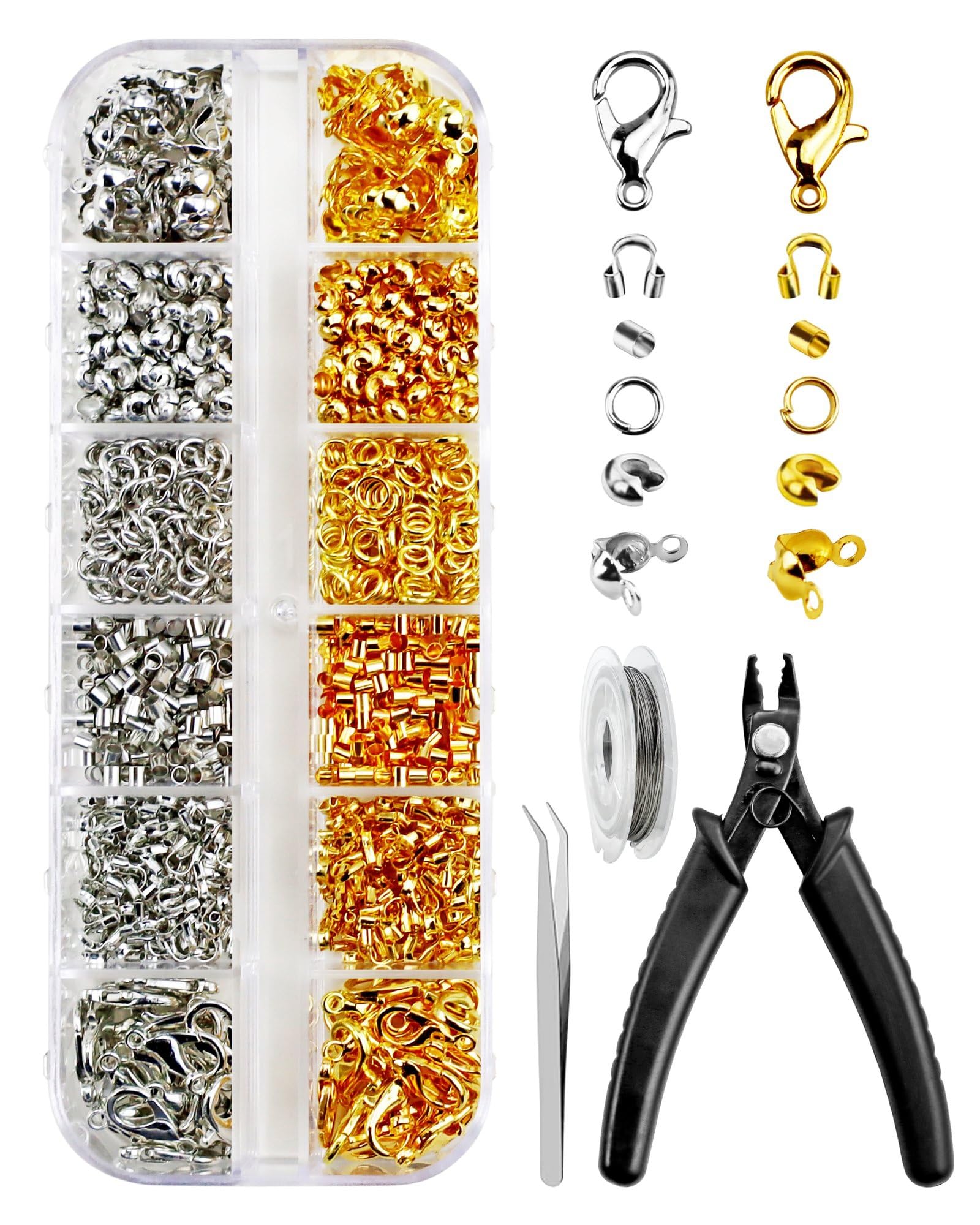 Amazon.com: YETOOME 1200 Pcs Crimp Beads Kit for Jewelry Making ...