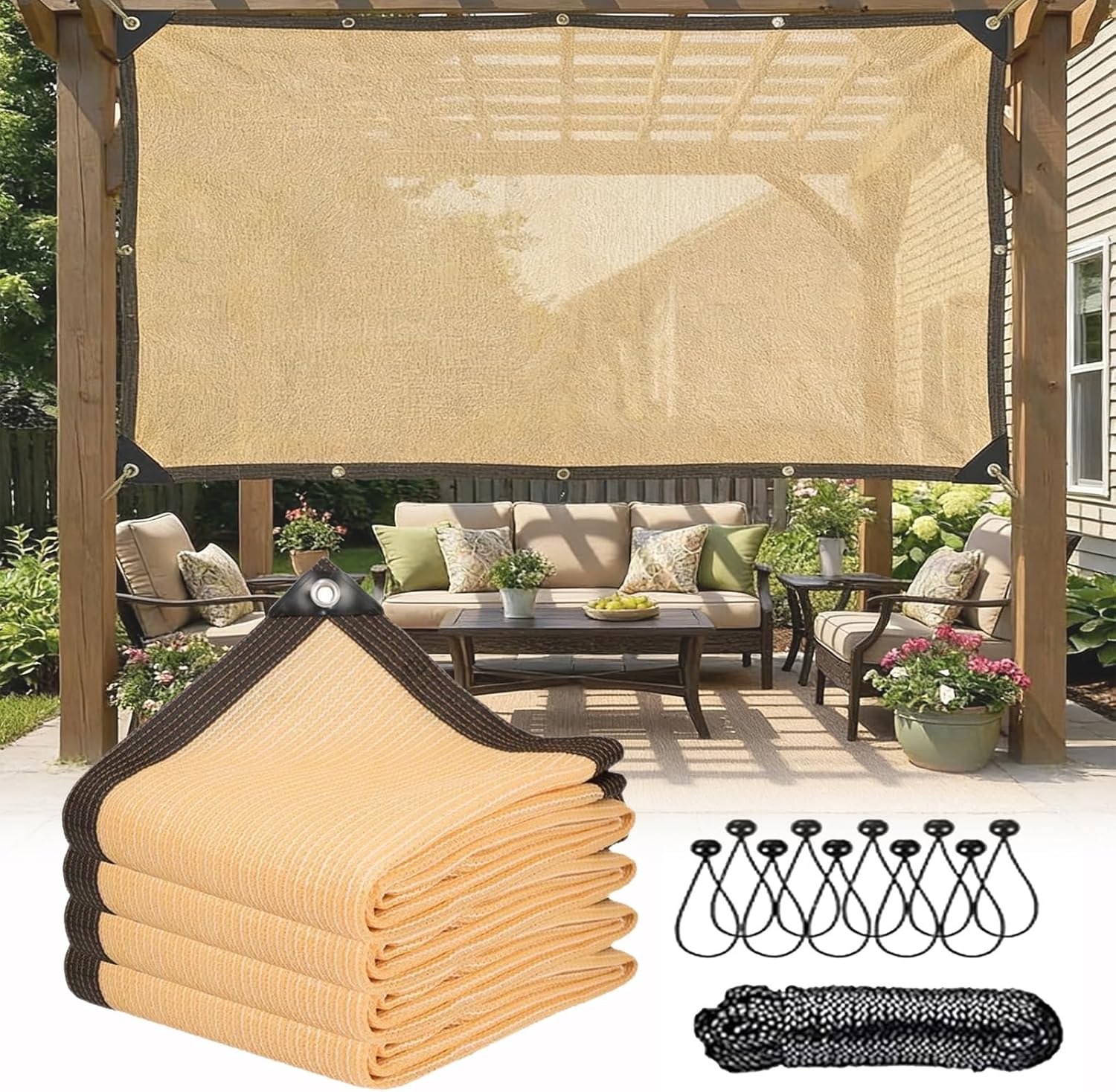 Amazon.com: 3x5 FT Sun Shade Sail Rectangle,95% UV Block Heavy Duty ...
