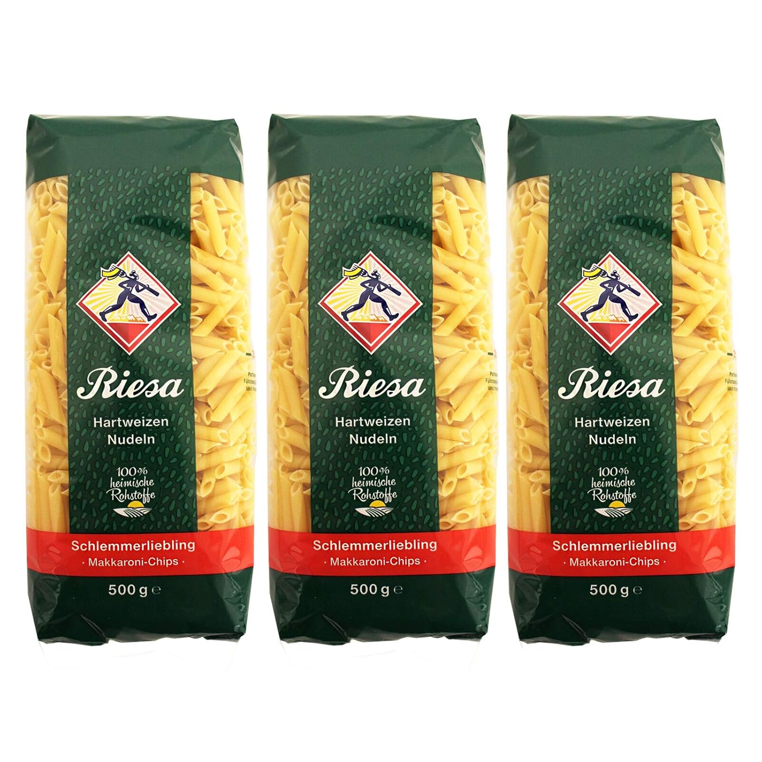 3er Pack Riesa Nudel Schlemmerliebling Makkaroni Chips (3 x 500 g ...