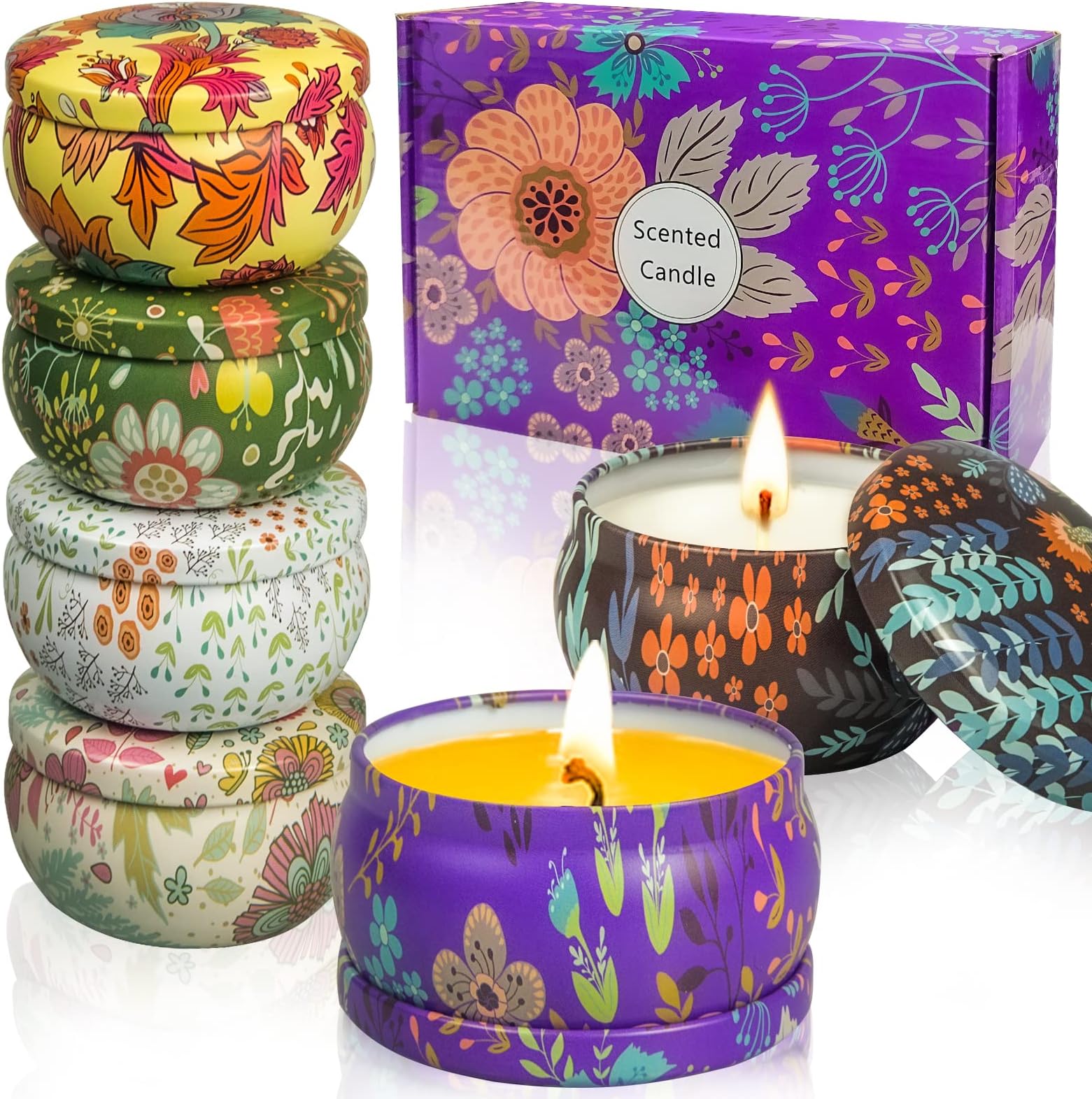 Amazon.com: Threlaco 72 Pcs Scented Candles Bulk Home Aromatherapy Candle Gift for Women 8 ...