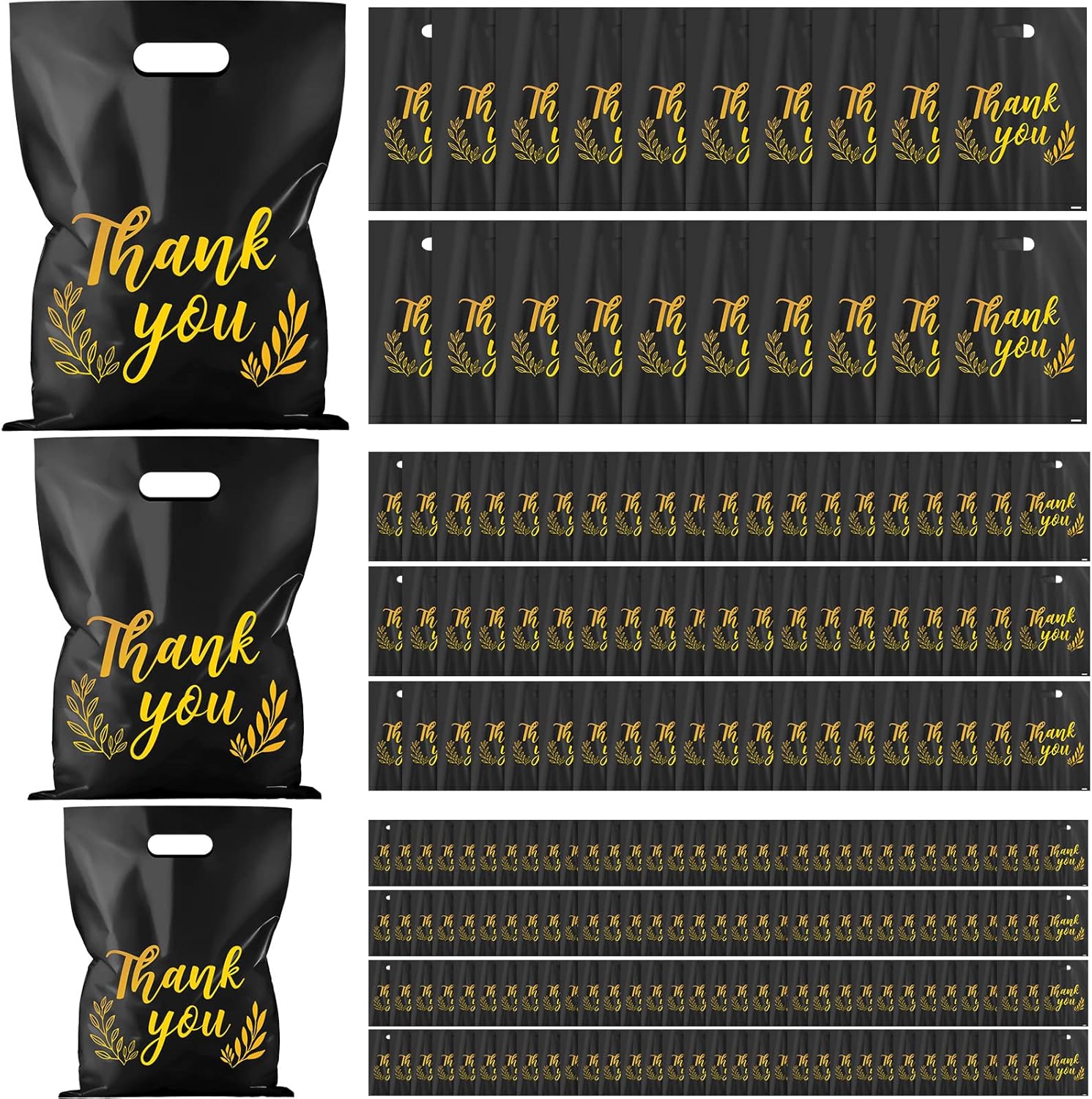 Amazon.com: Teling 400 Pieces Thank You Merchandise Bag Shopping Bags ...