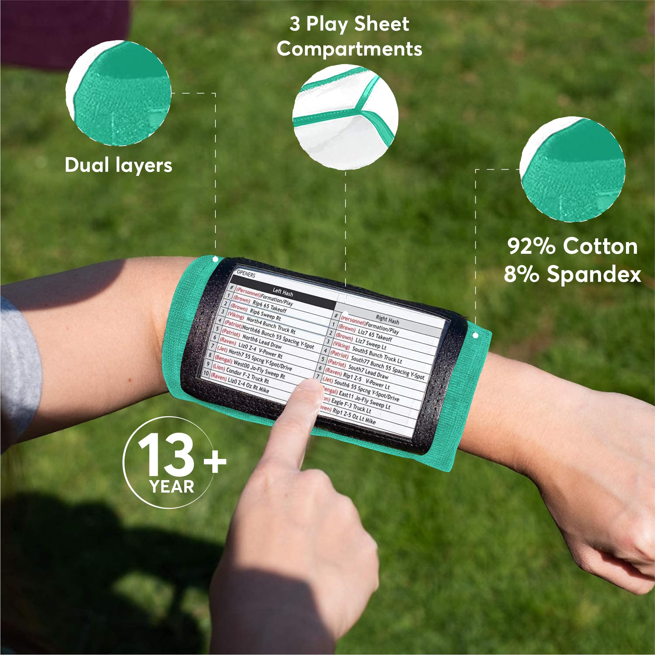 Snapklik.com : Pro Athletics QB Playbook Wristband - Football ...