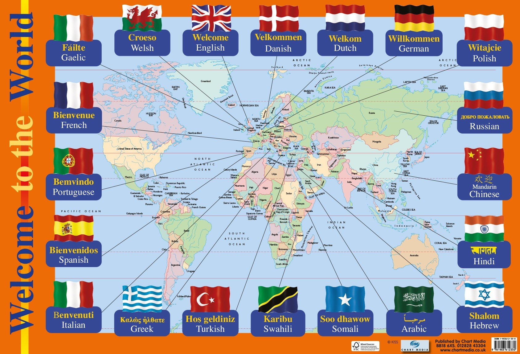 Chart Media How To Say Welcome World Map Poster Wall | Desertcart Sri Lanka