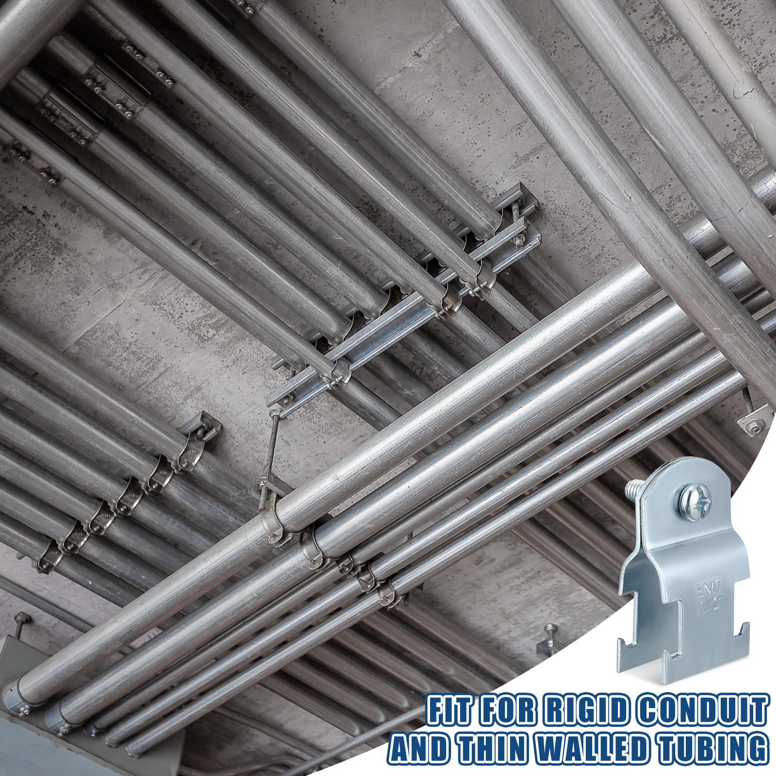 Snapklik.com : Landhoow 50 Pcs EMT Pipe Universal Strut Clamps Strut ...