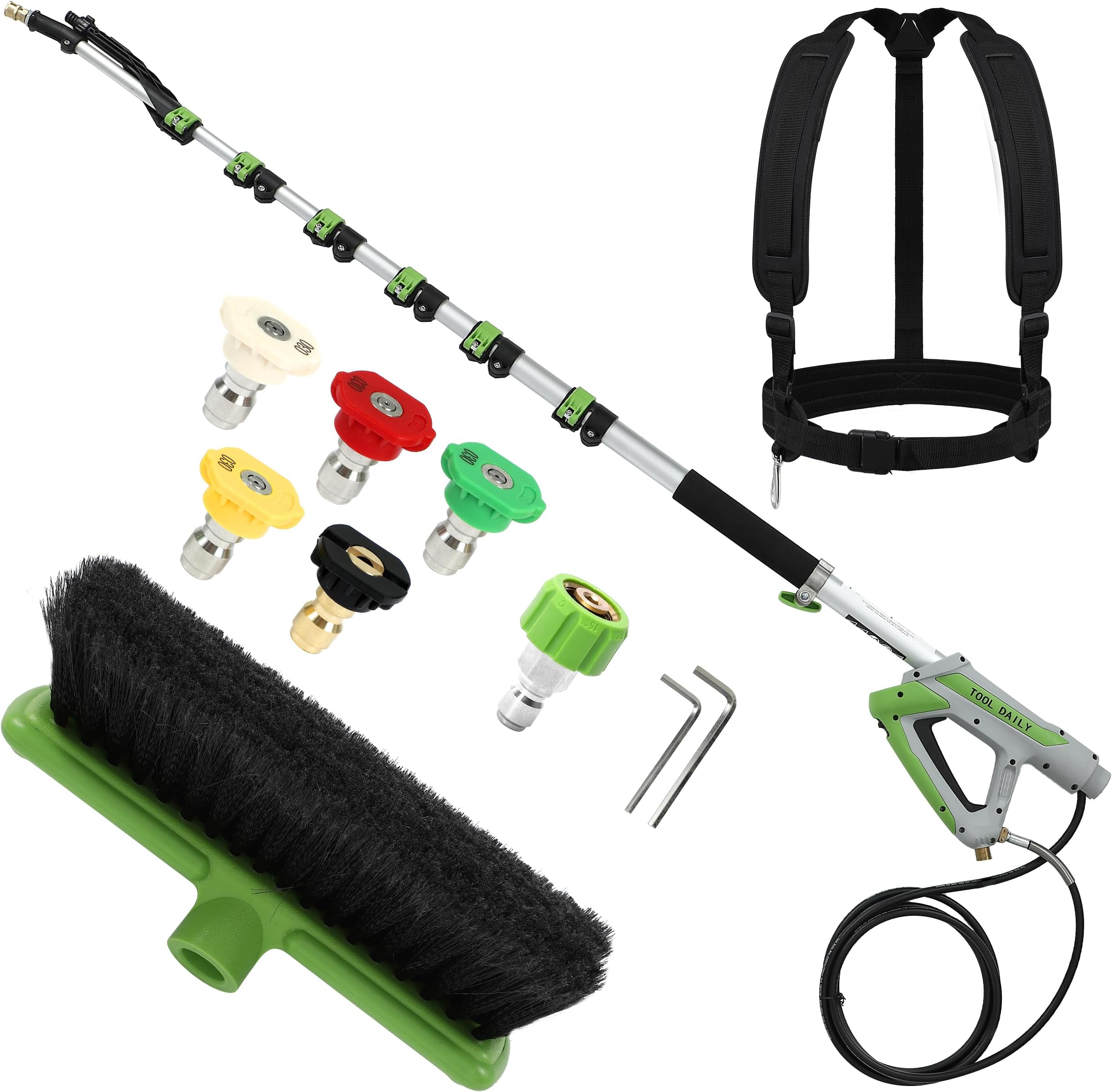 Amazon.com: Tool Daily Telescoping Pressure Washer Wand with Brush ...
