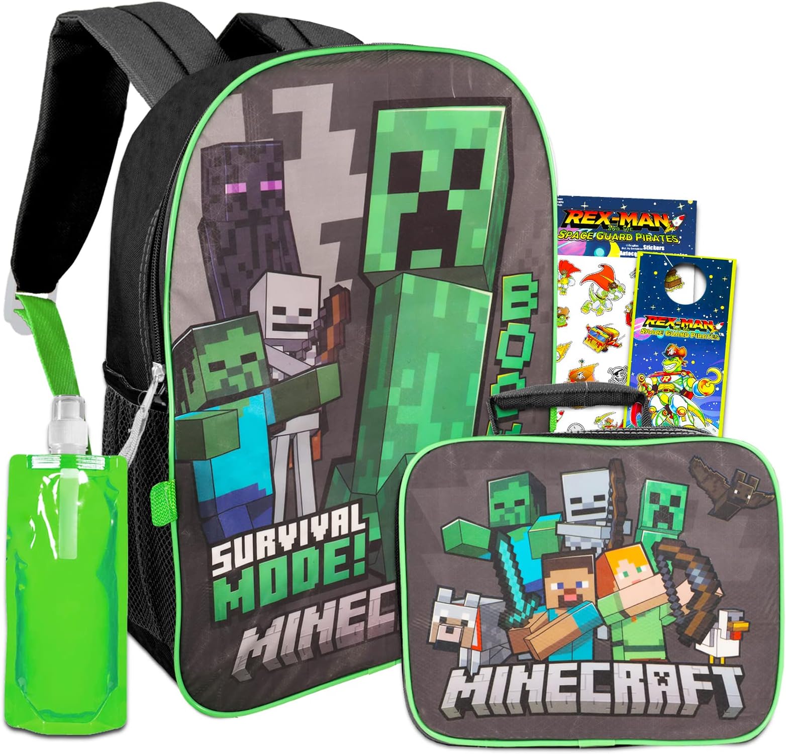 Amazon.com: Minecraft Backpack and Lunch Box Set - Bundle with 16 ...