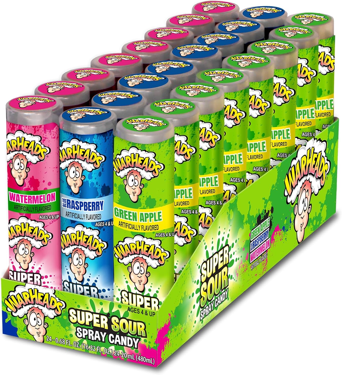 Warheads Super Sour Spray Candy, Assorted Color/Flavor, 20 ml : Amazon ...