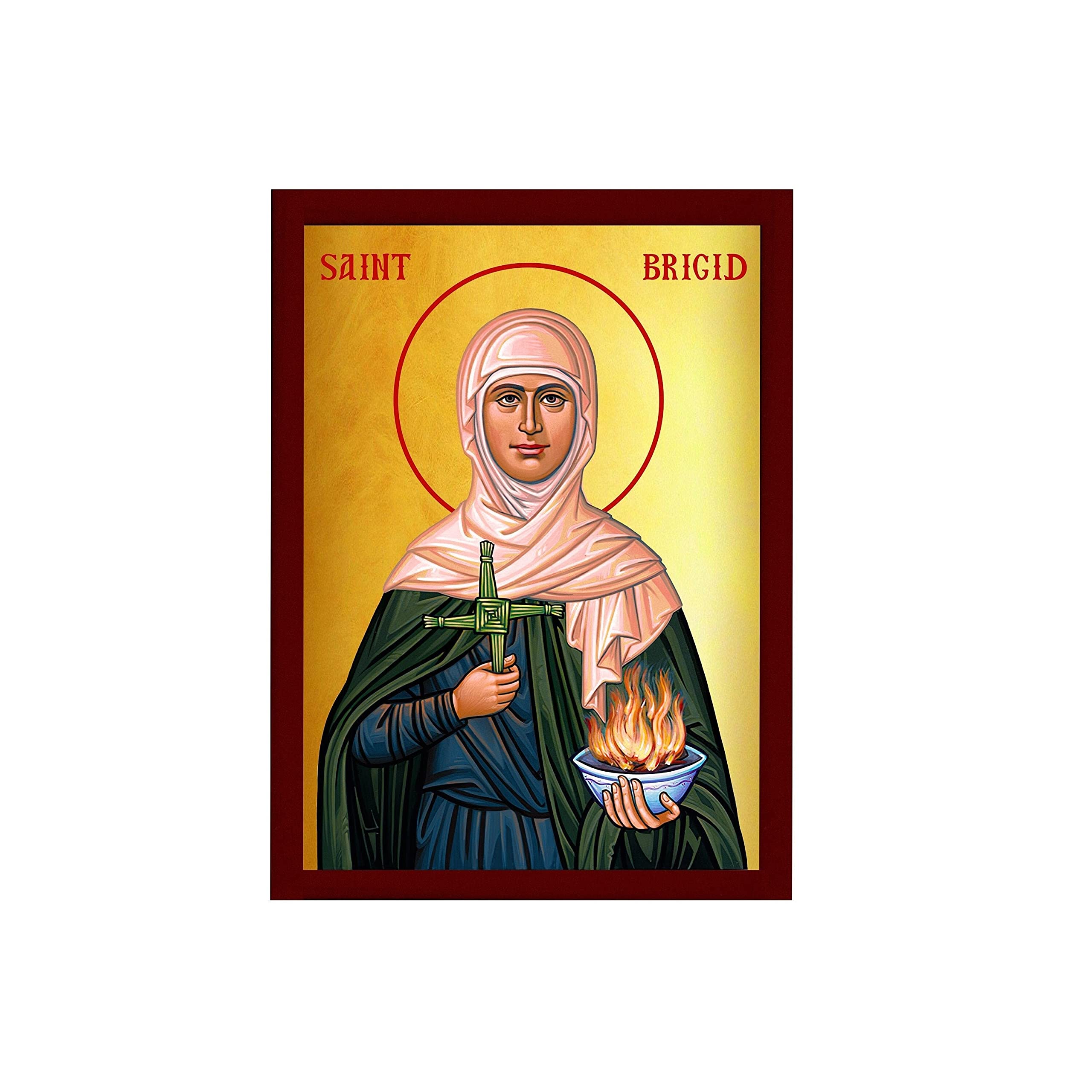 Amazon.com: Saint Brigid icon, Handmade Greek Catholic Orthodox icon of ...