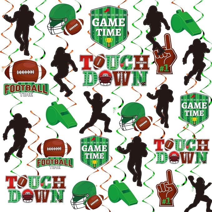 Amazon.com: 48pcs Football Hanging Swirls Decorations Football Birthday ...