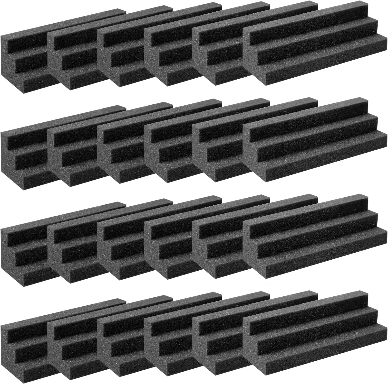 Amazon.com: 24 Pack Bass Traps Acoustic Foam Panels - 12" X 3" X 3 ...