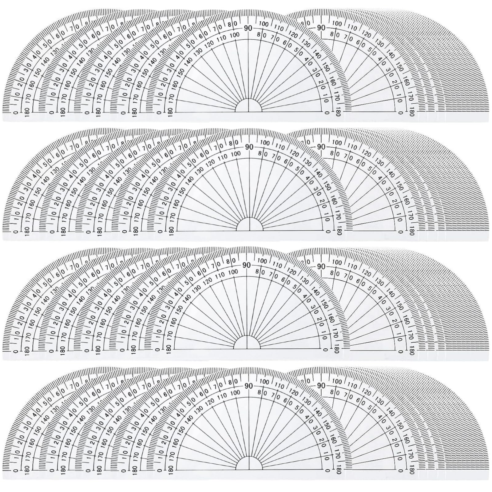 KUANVE 50 Pack Math Protractors 180° Geometry Protractor Clear Plastic ...
